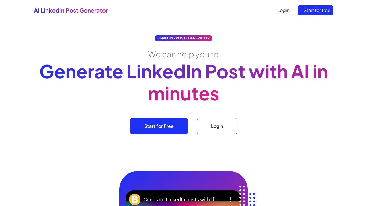 LinkedIn Post Generator AI - BestofAI